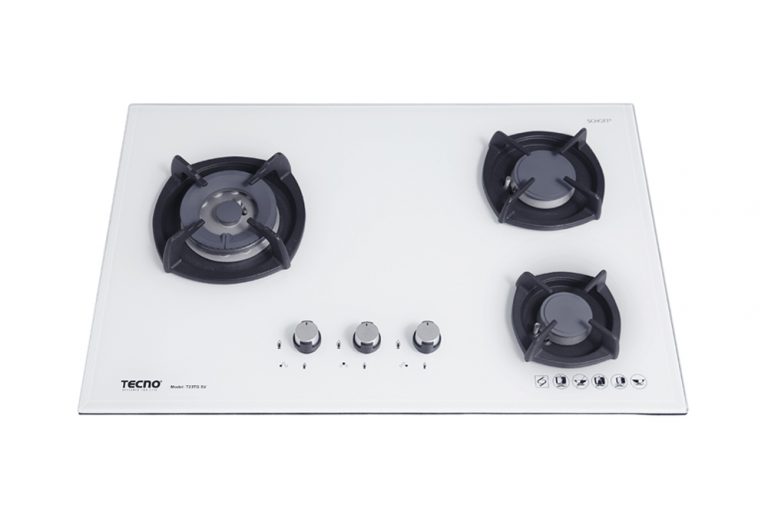 Tecno 75cm 3-Burner Glass Cooker Hob with Inferno Wok Burner Technology ...