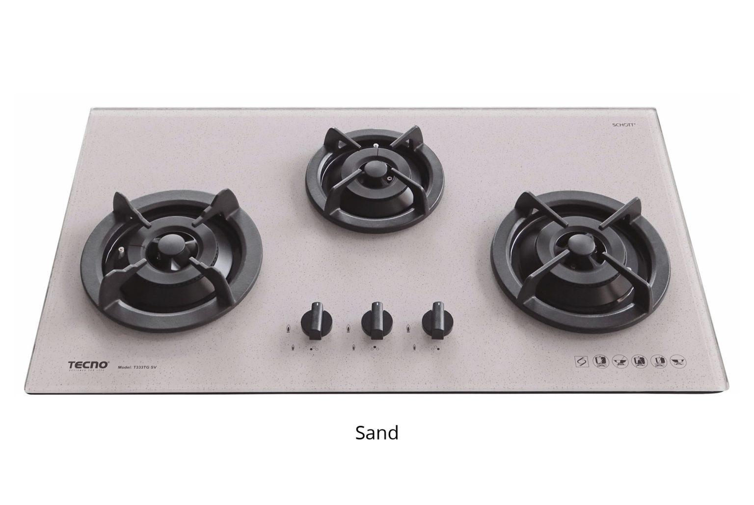 Tecno 3-Burner 86cm Tempered Glass Cooker Hob – Tecno
