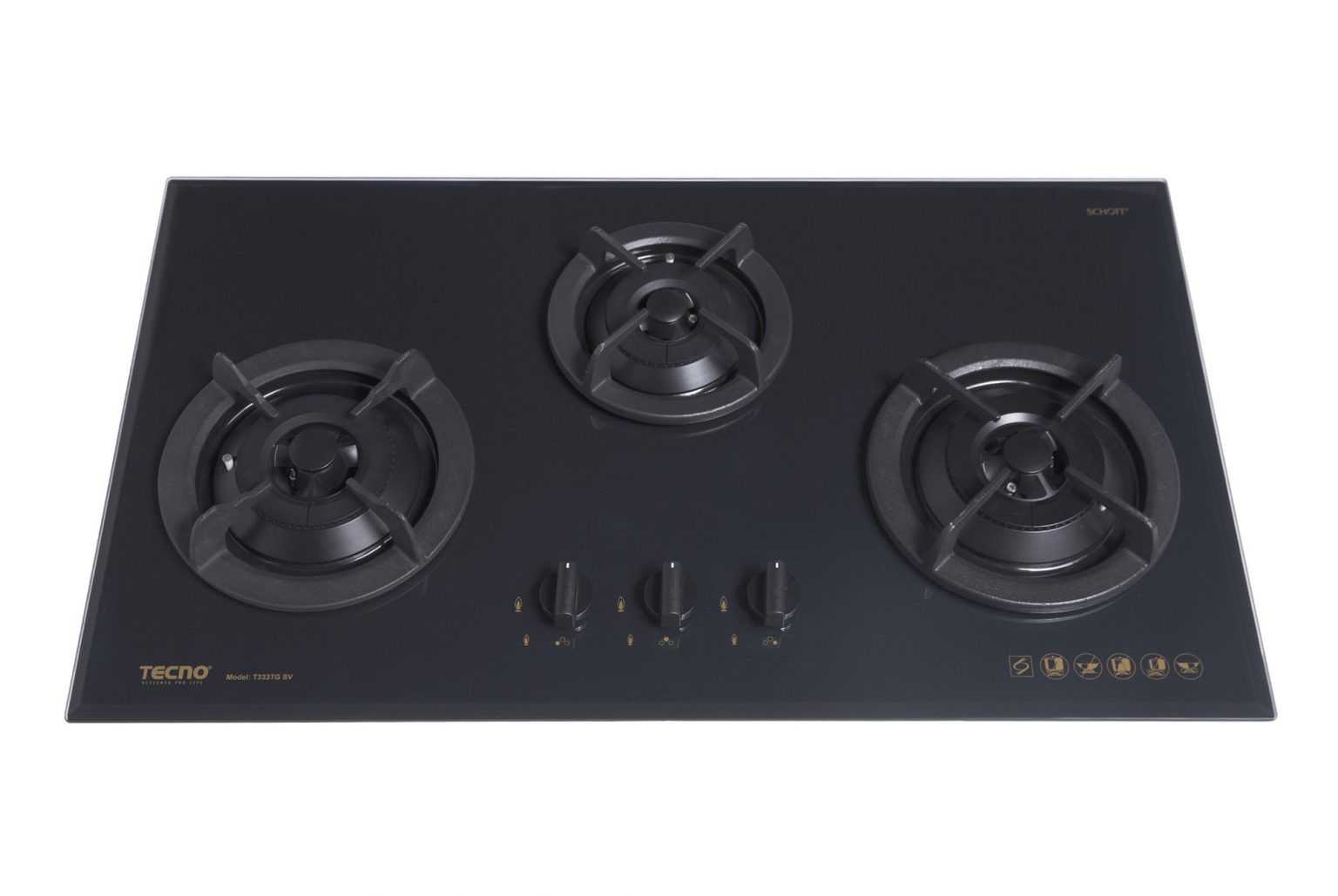 Tecno 3-Burner 86cm Tempered Glass Cooker Hob – Tecno