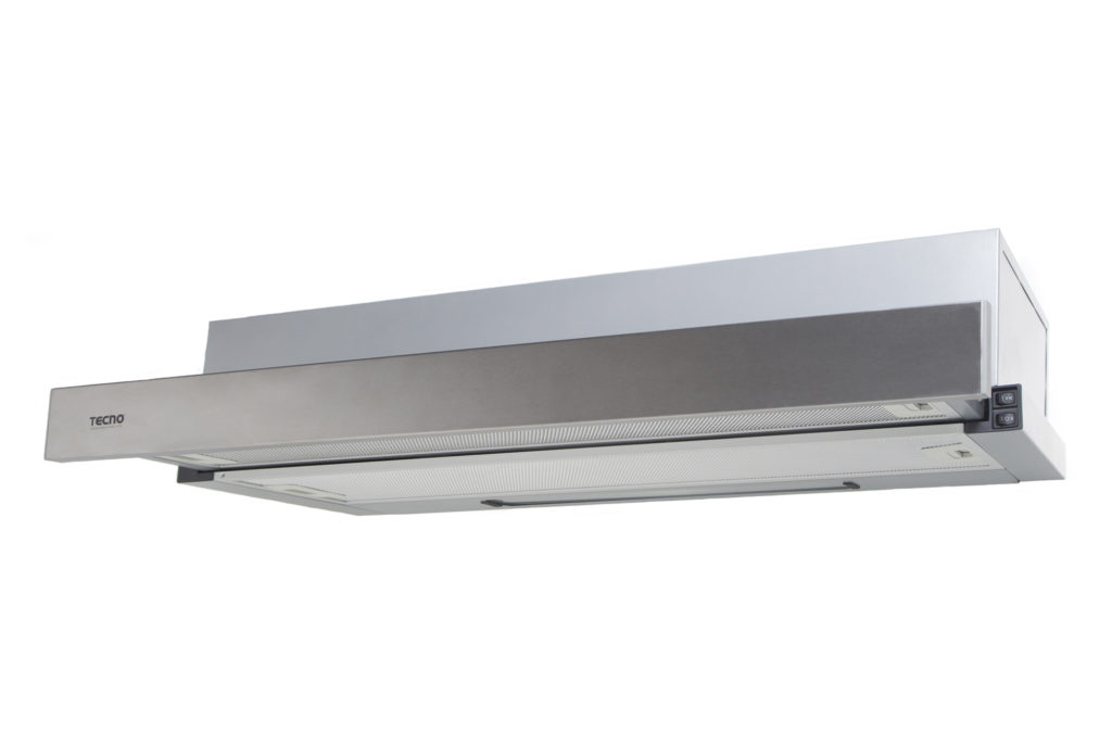 TECNO 60cm Slim Line Cooker Hood with Black Acrylic Front Panel – Tecno