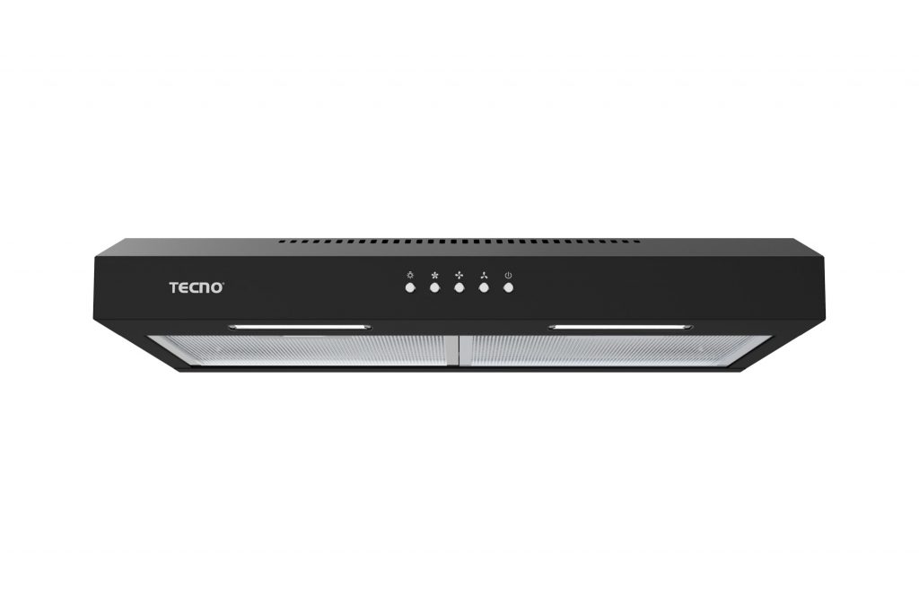 Tecno 60cm Full Matte Black Ultra Slim Hood with Black Front Panel – Tecno