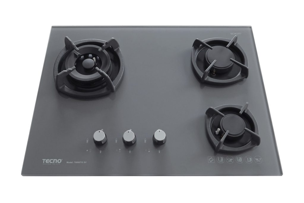 Tecno 3-Burner 65cm Glass Cooker Hob with Inferno Wok Burner Technology ...